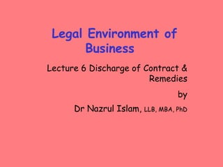 Lecture 6 discharge of contract 21.9.18