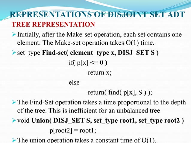 Lecture 6 disjoint set | PPTX