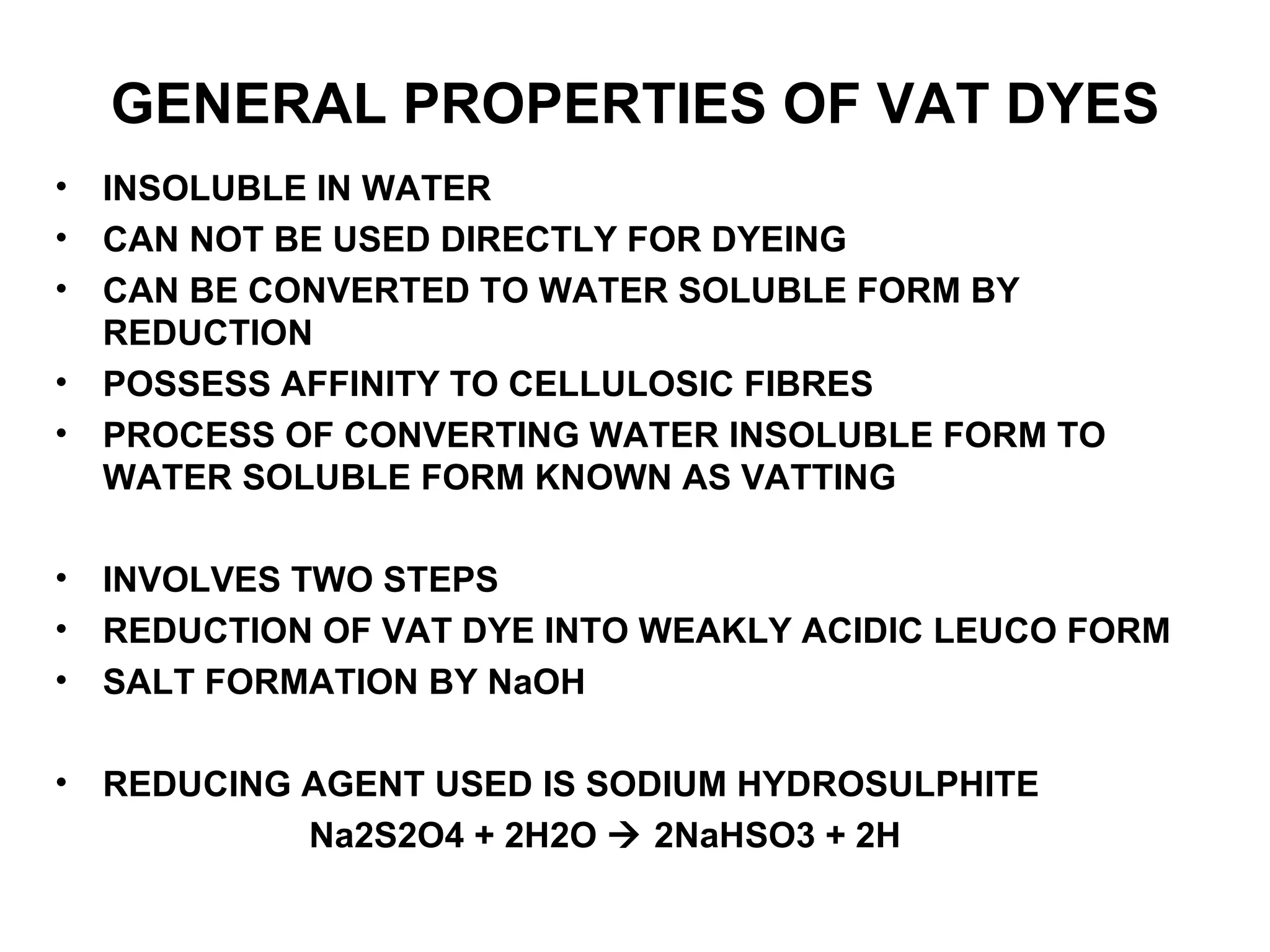 Lecture 6 dyeing of cotton with vat and sulphur dyes | PPT