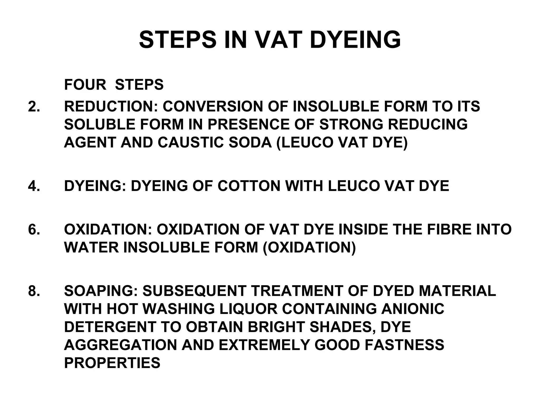 Lecture 6 dyeing of cotton with vat and sulphur dyes | PPT