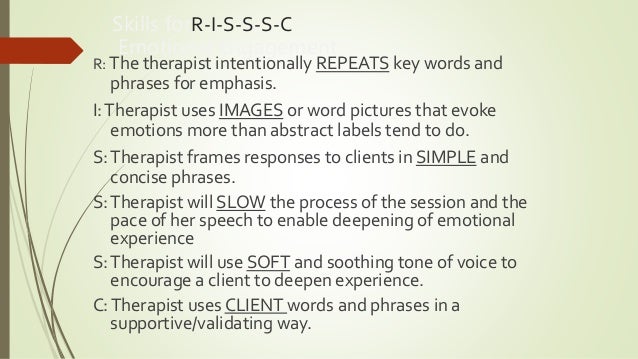Lecture 6 Emotionally focused therapy overview