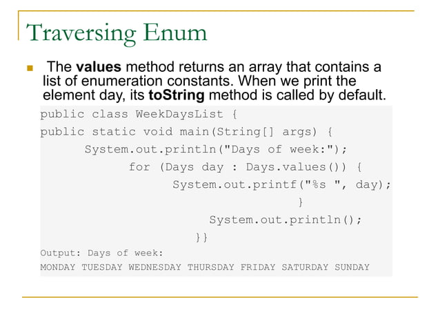 Lecture 6 Enumeration In Java Advance Pptx