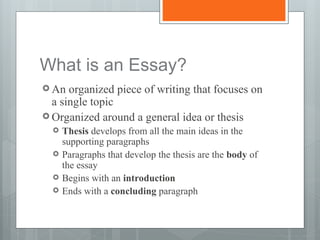 paragraph and essay writing principles and rules | PPT