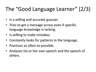 Lecture 6 Focus on Learning and the Language learner.pptx