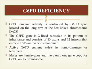 Lecture 6 G6PD deficiency anemia .pccccptx | PPTX