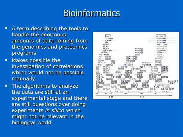 Genomics and bioinformatics | PPT | Biological Sciences | Science