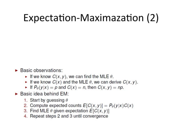 Lecture 6: Hidden Variables and Expectation-Maximization | PPT