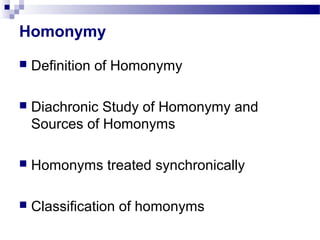 Lecture 6 homonyms | PPT