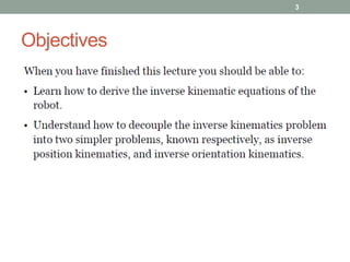 Lecture 6_inverse Kinematics. roboticspdf | PDF | Robotics | Technology & Computing
