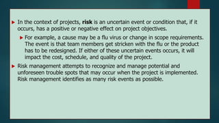 Lecture 6 Managing risk.pptx | Civil Engineering Industry | Industries
