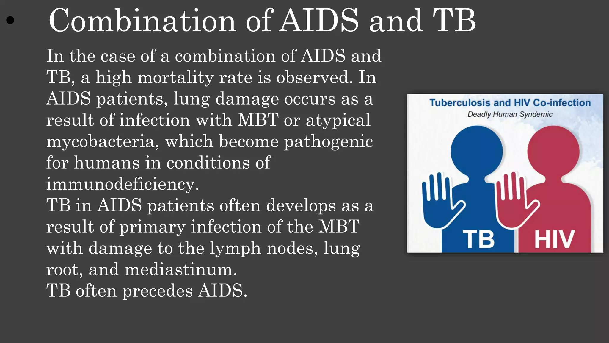 Tuberculosis and HIV/AIDS or co-infection tuberculosis/HIV | PPTX