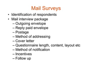 Questionnaire design & admin | PPT