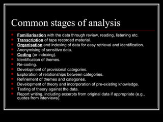 Lecture 6 qualitative data analysis | PPT