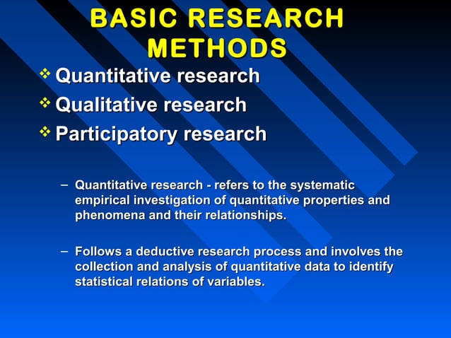 RESEARCH METHODS | PPT