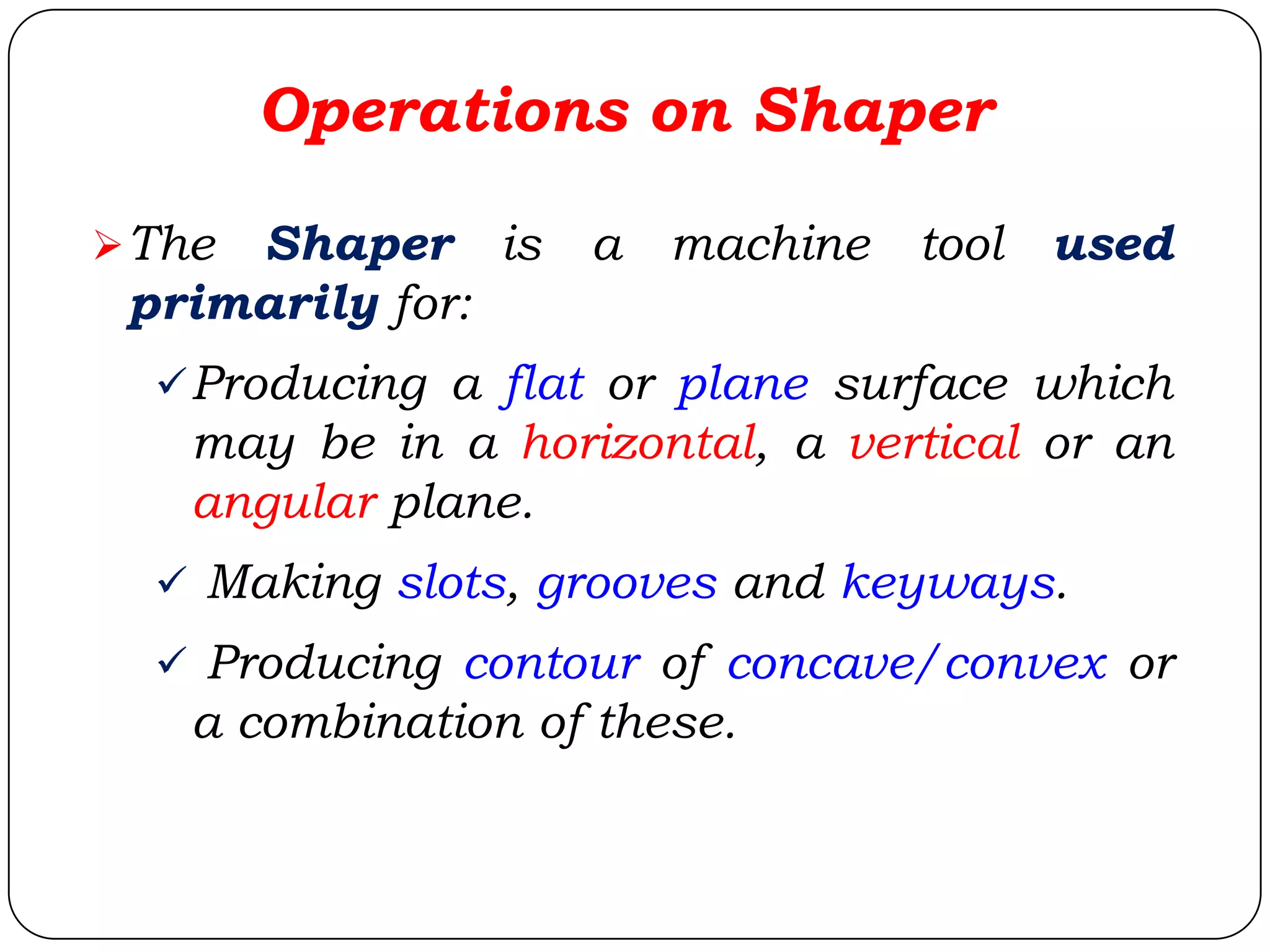 Lecture 6 shaping and planing | PDF