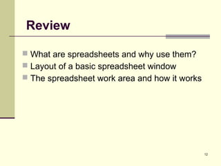 Lecture 6 spreadsheets | PPT