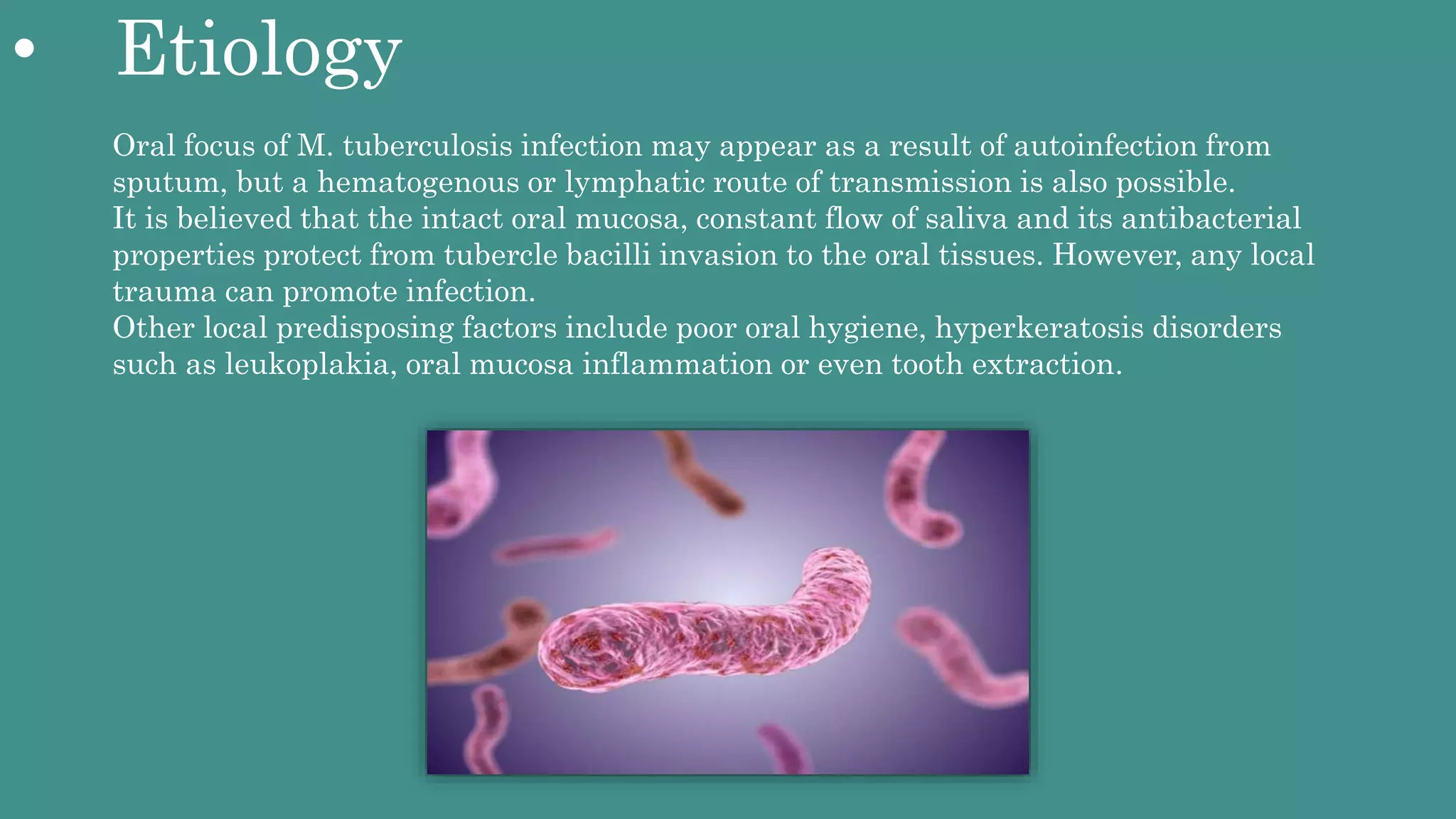 Tuberculosis of the oral cavity and facial bones (orofacial ...