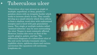 Tuberculosis of the oral cavity and facial bones (orofacial ...