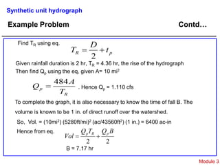 Lecture 6 Synthetic unit hydrograph notes.pdf