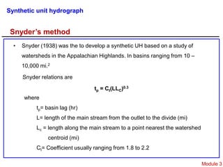 Lecture 6 Synthetic unit hydrograph notes.pdf