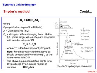 Lecture 6 Synthetic unit hydrograph notes.pdf
