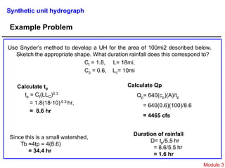 Lecture 6 Synthetic unit hydrograph notes.pdf