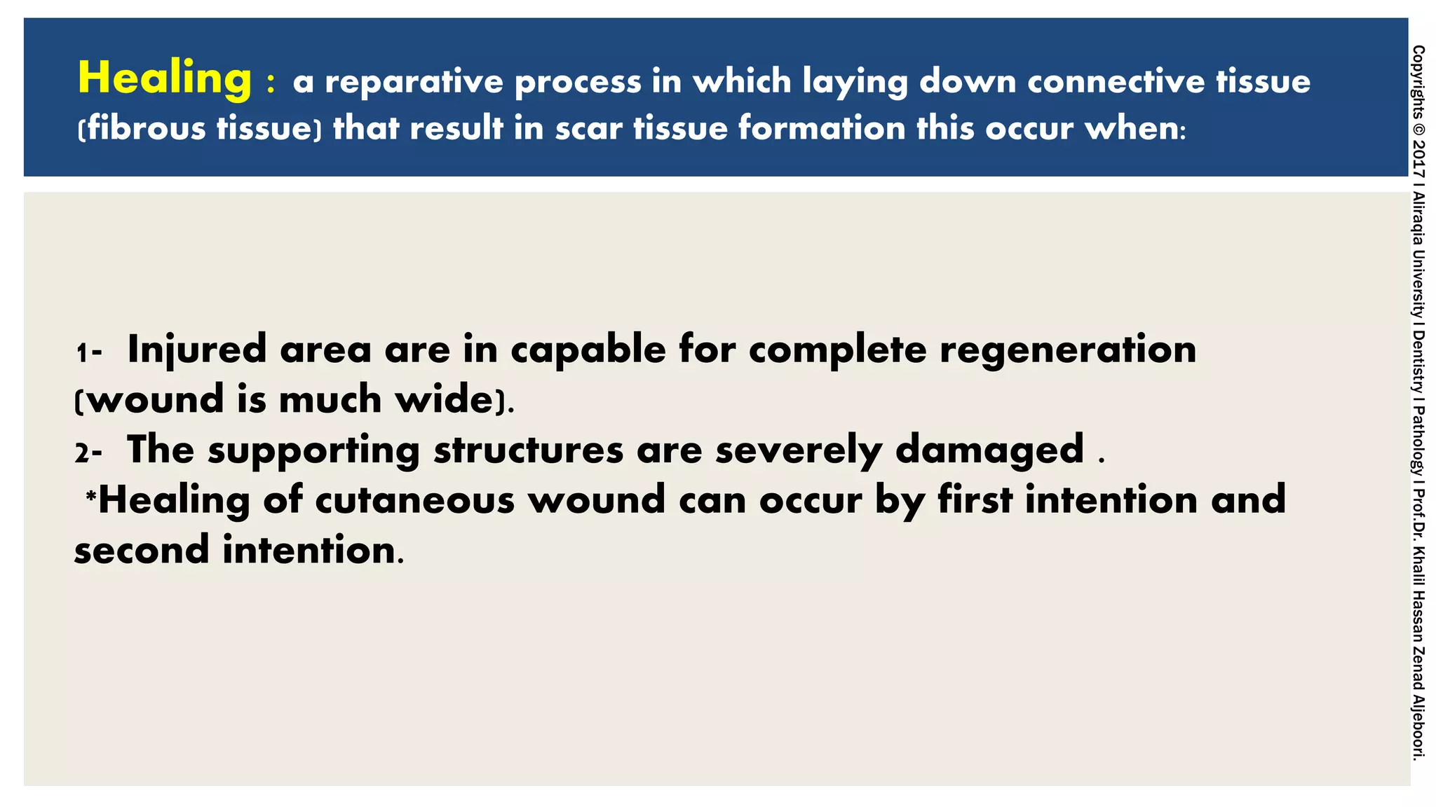 Lecture 6 tissue repair healing and regeneration | PPTX