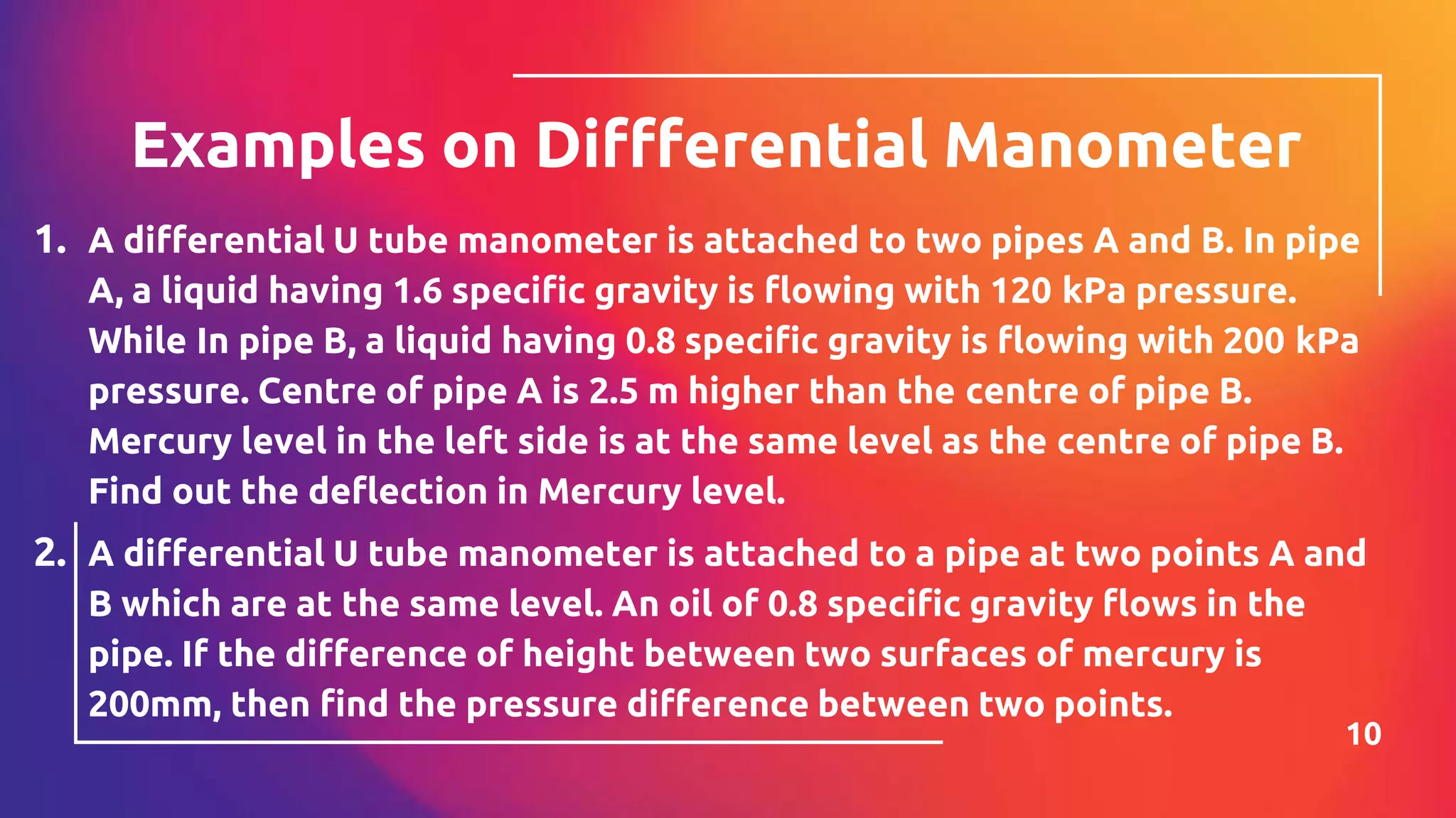 3. Pressure Measurement | Hydraulics | Fluid Mechanics | Civil ...