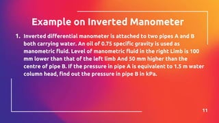3. Pressure Measurement | Hydraulics | Fluid Mechanics | Civil ...