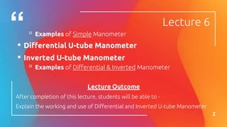 3. Pressure Measurement | Hydraulics | Fluid Mechanics | Civil ...
