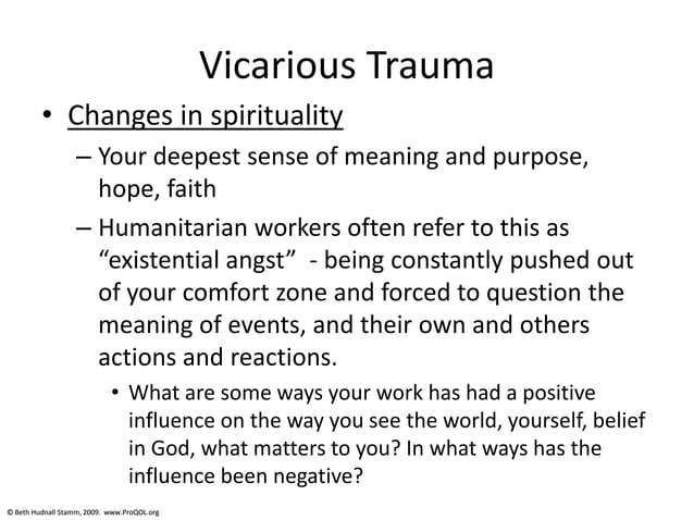 Lecture 6 vicarious traumatisation in complex trauma therapy | PPTX