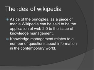 Social Media Lecture 6 Wikipedia and knowledge management | PPT