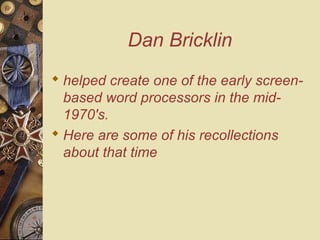 word processing history | PPT