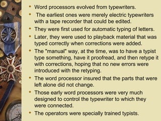 word processing history | PPT