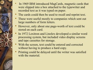 word processing history | PPT