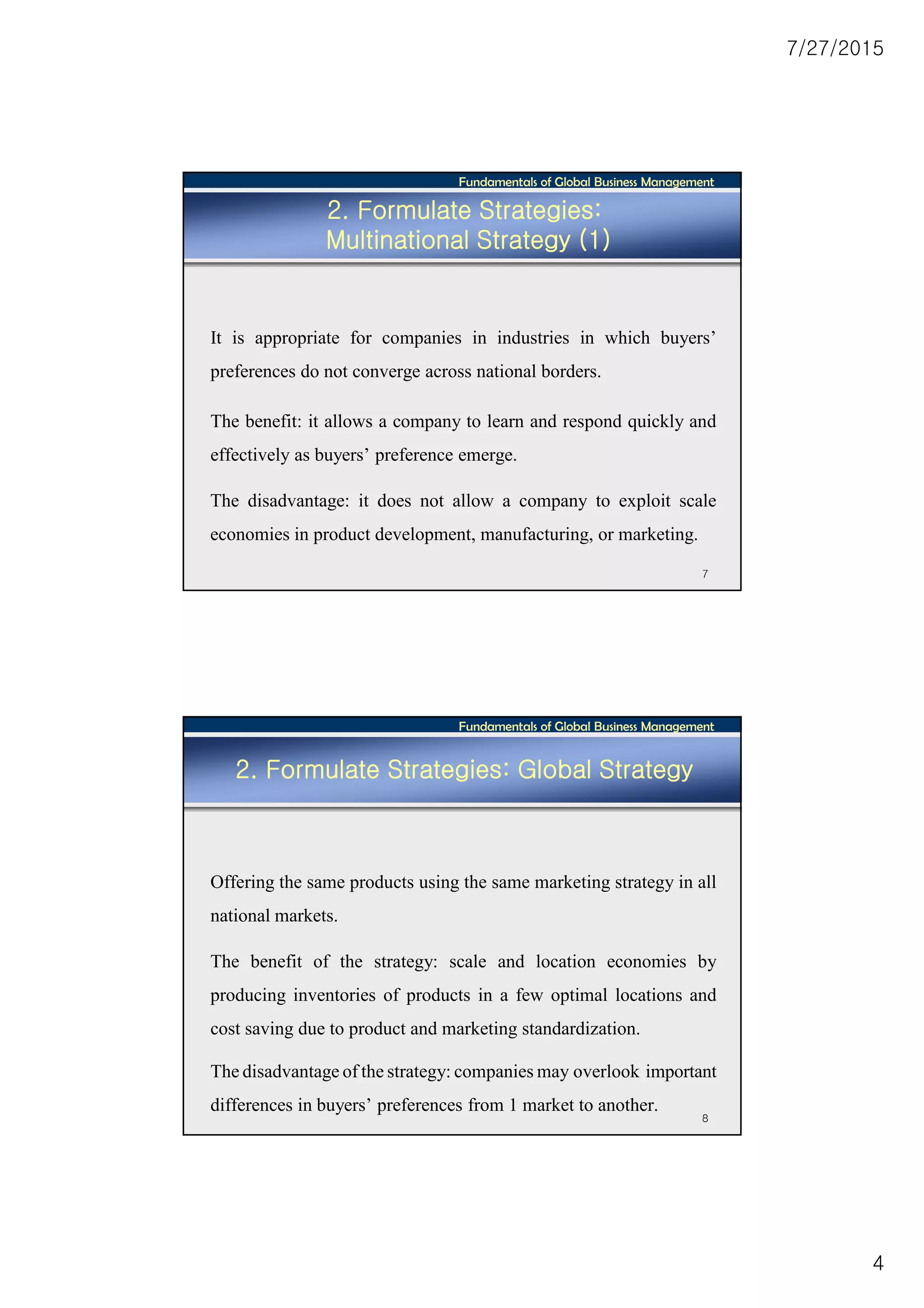 Lecture7 - International Strategy and Organization | PDF