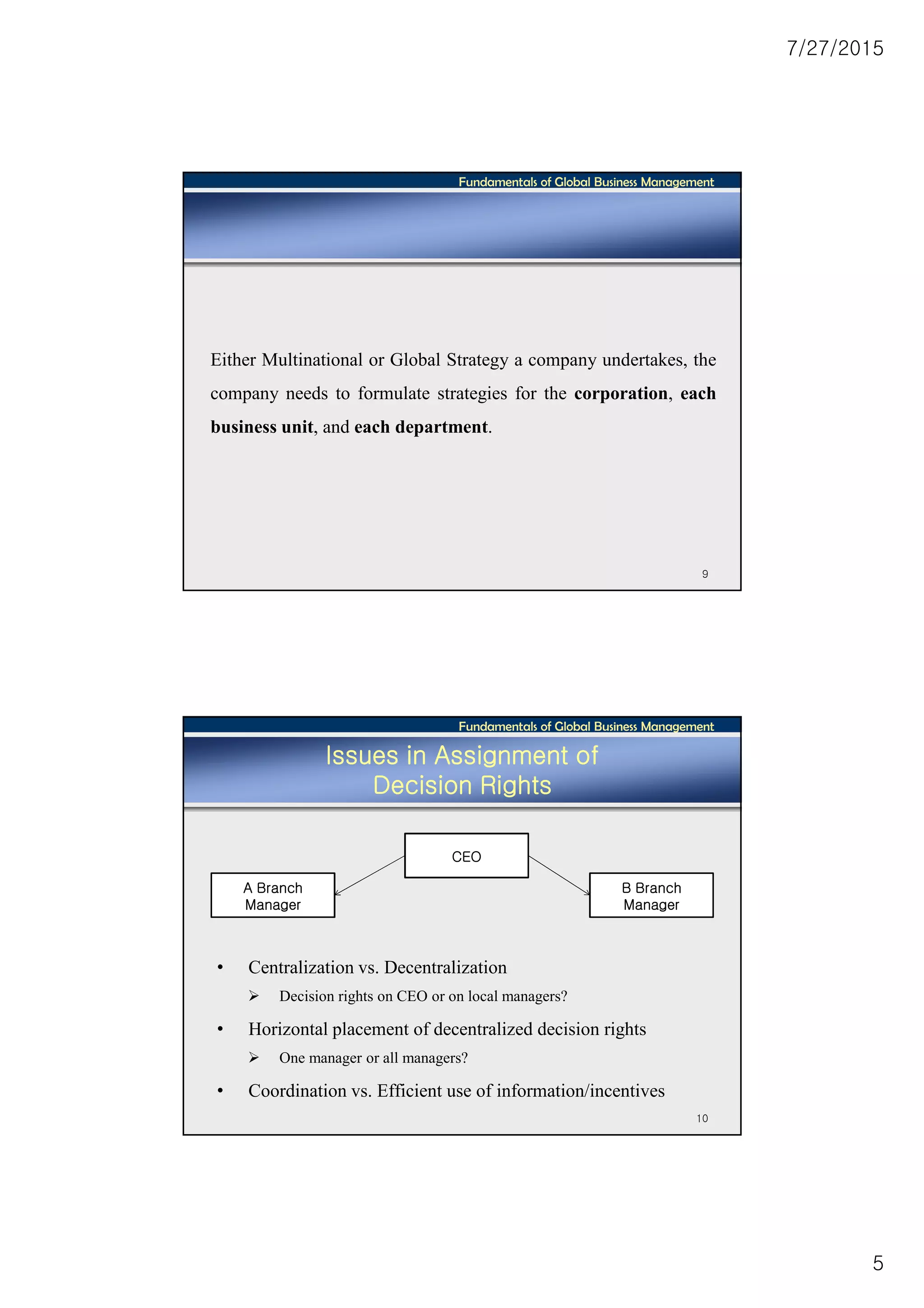 Lecture7 - International Strategy and Organization | PDF