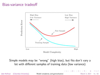 Modeling Social Data, Lecture 7: Model complexity and generalization | PPT
