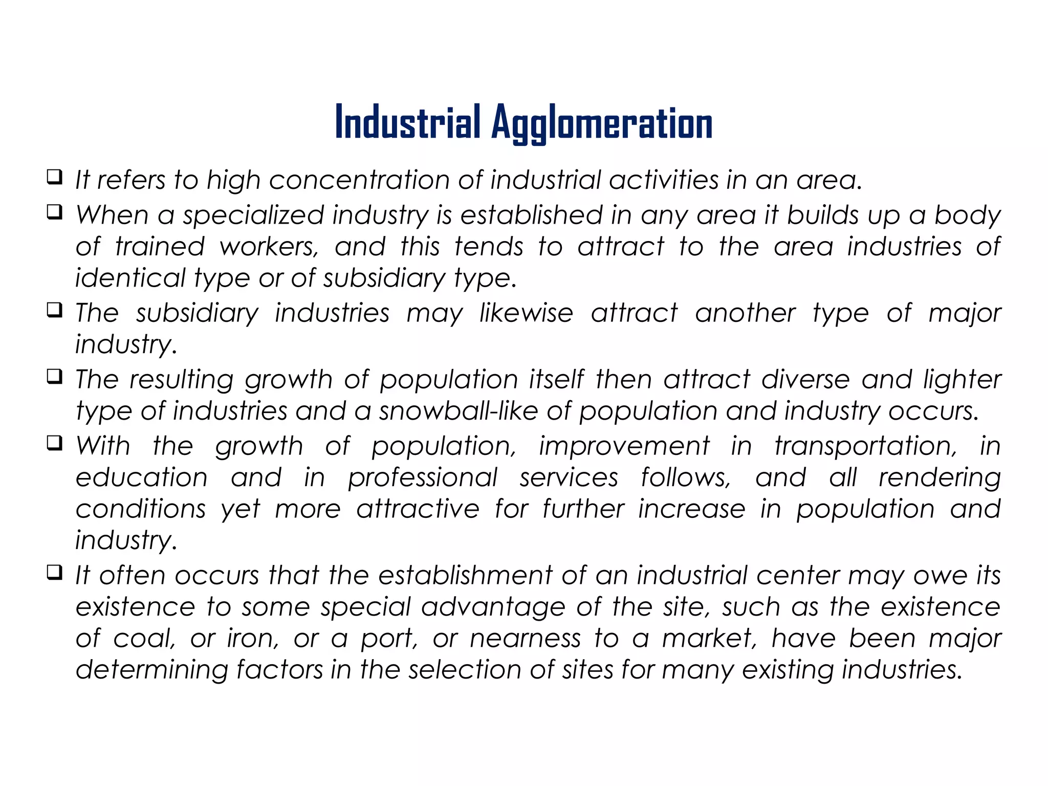 Agglomeration economies | PPT