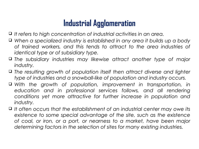 Agglomeration economies | PPT