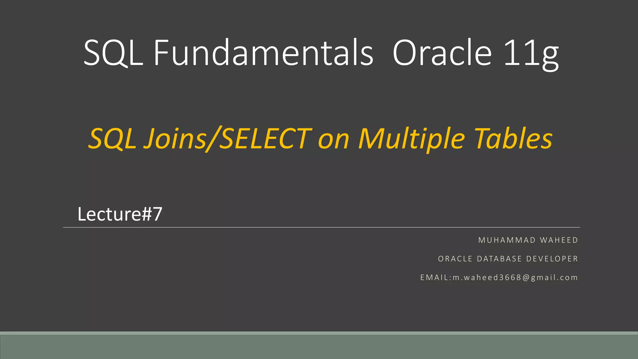 SQL Joins - Oracle SQL Fundamentals | PPT