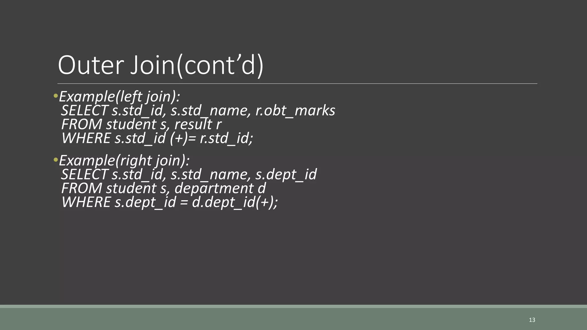 Sql Joins Oracle Sql Fundamentals Ppt