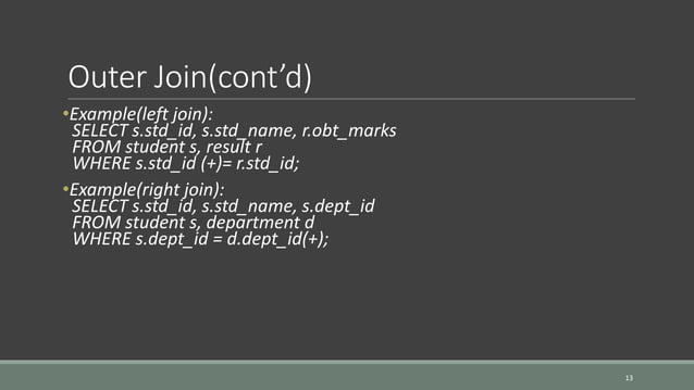 SQL Joins - Oracle SQL Fundamentals | PPT