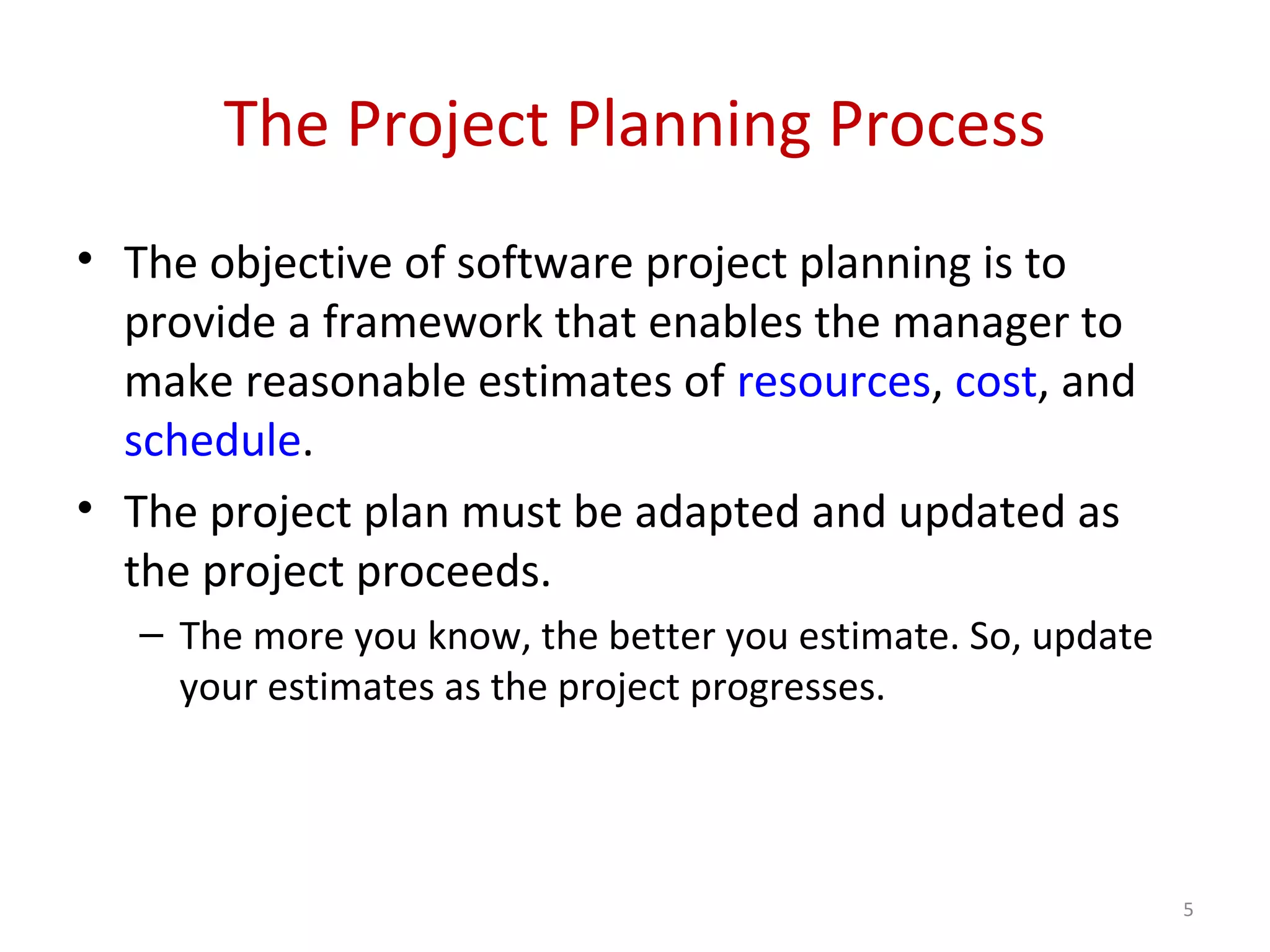 Software Engineering Project Planning And Estimation Ppt Computer Software And Applications