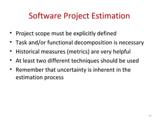 Software Engineering (Project Planning & Estimation) | PPT