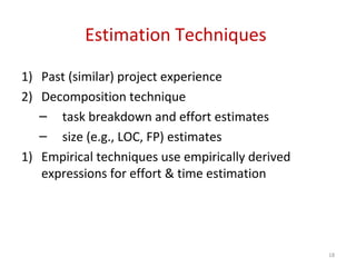 Software Engineering (Project Planning & Estimation) | PPT