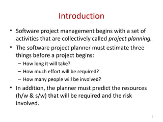 Software Engineering (project Planning & Estimation) | Ppt