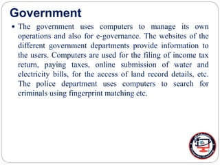 computer and their application | PPTX