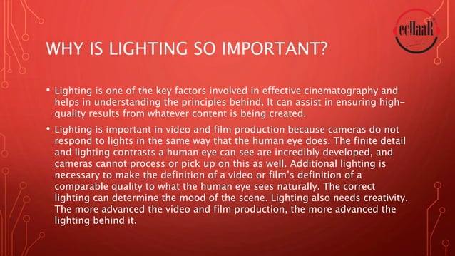 Basic functions of light in film production | Film Academy | PPTX