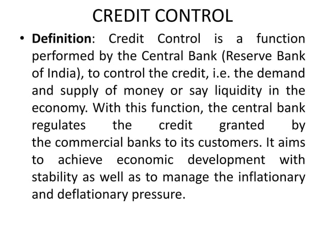 Credit Control and Methods of Credit Control | PPTX | Interest Rates ...